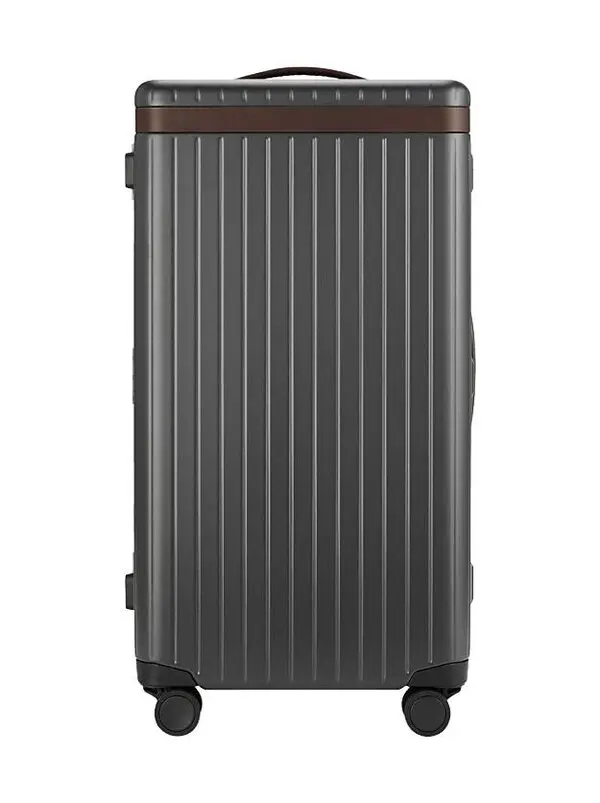 CARL FRIEDRIK Large Check-in Trunk - Grey/chocolate