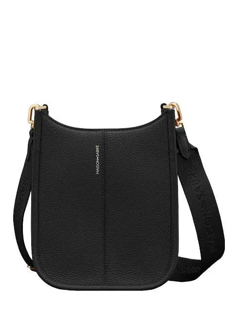 MAISON DE SABRE Leather Mini Saddle Bag - Black Caviar