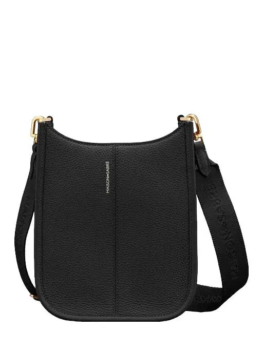 MAISON DE SABRE Leather Mini Saddle Bag - Black Caviar