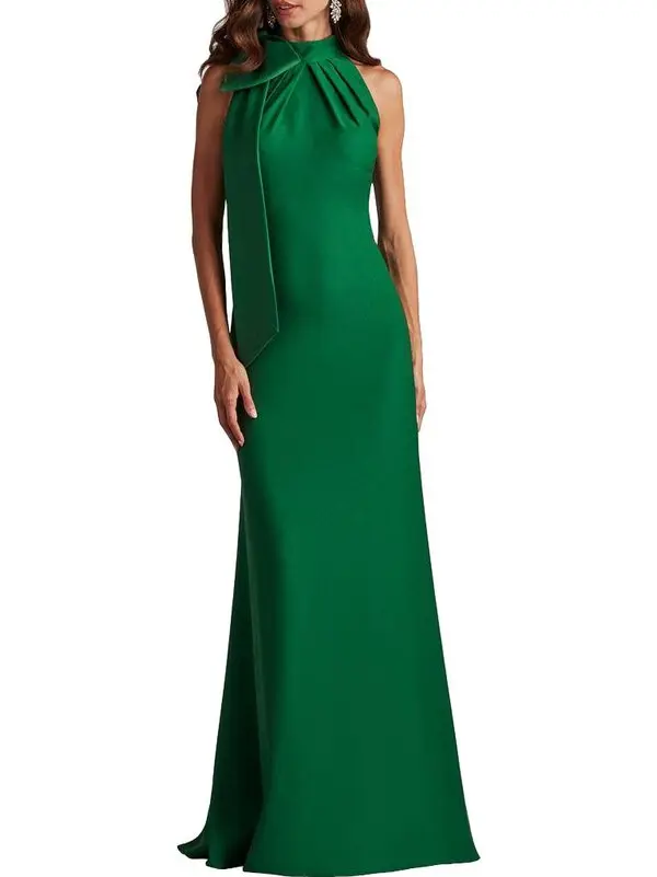 Tadashi Shoji Bow Detail Sleeveless Gown - Bamboo