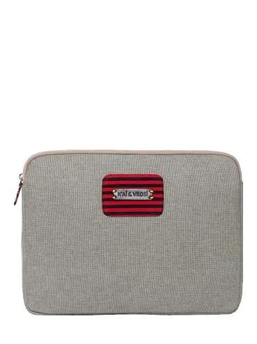 K'AI & VROSI Zipped Canvas Laptop Casefor 13 - Gray