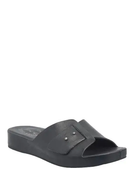 Kork-Ease® Mesa Slide Sandal - Black Leather