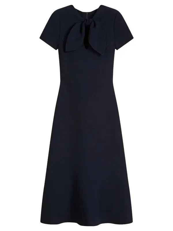 Scanlan Theodore Crepe Knit Cravat Dress - Navy