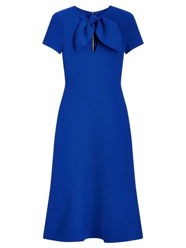 Scanlan Theodore Crepe Knit Cravat Dress - Royal