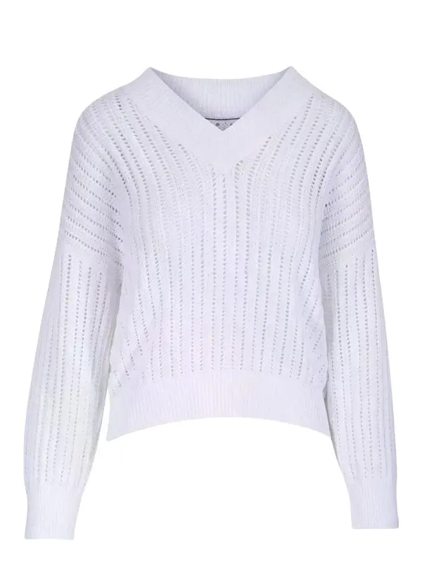 Brunello Cucinelli Open-knit Sweater - White