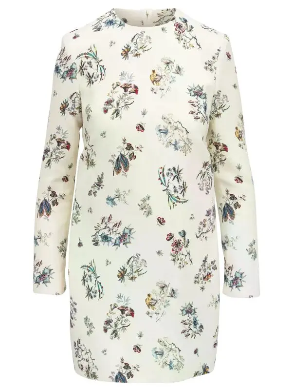 Adam Lippes Floral Print Mini Dress - Neutrals
