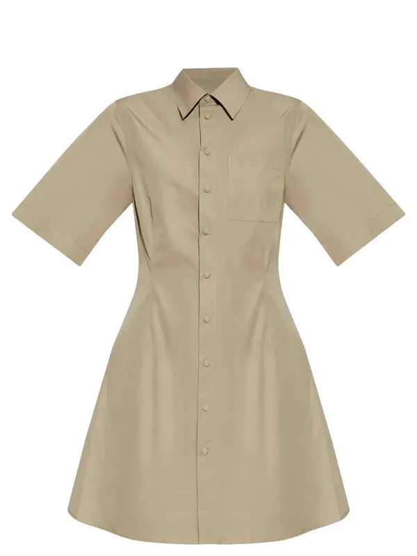 Ami Cotton Shirt Dress - Cendre