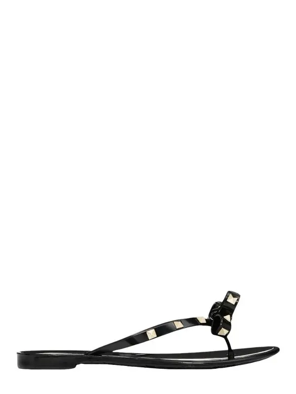 Valentino Garavani Rubber Rockstud Thong Sandals - Black