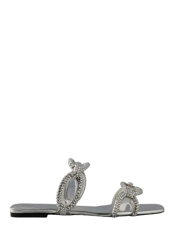 Valentino Garavani Chain Embellished Slip-on Sandals - Silver