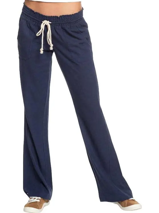 Roxy Oceanside Linen Blend Drawstring Pants - Mood Indigo