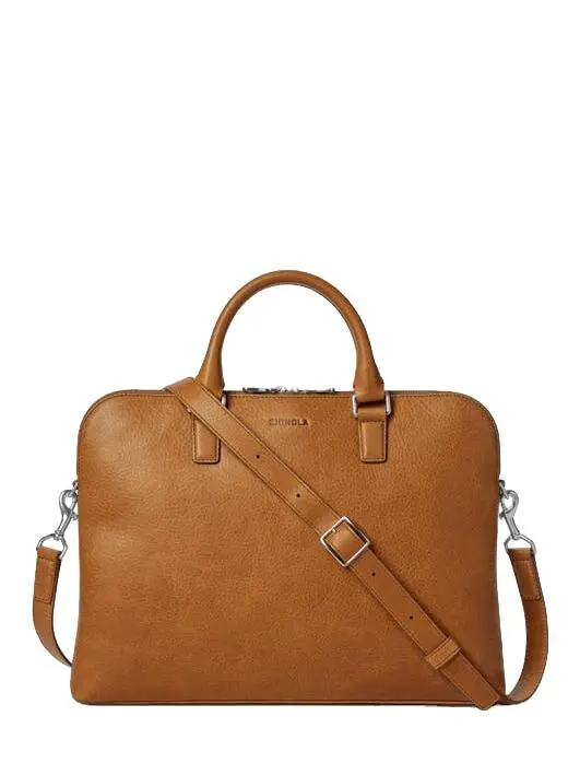 Shinola Leather Briefcase - Tan