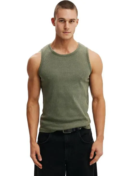 COTTON ON Ribbed Tank Top - Military Wash