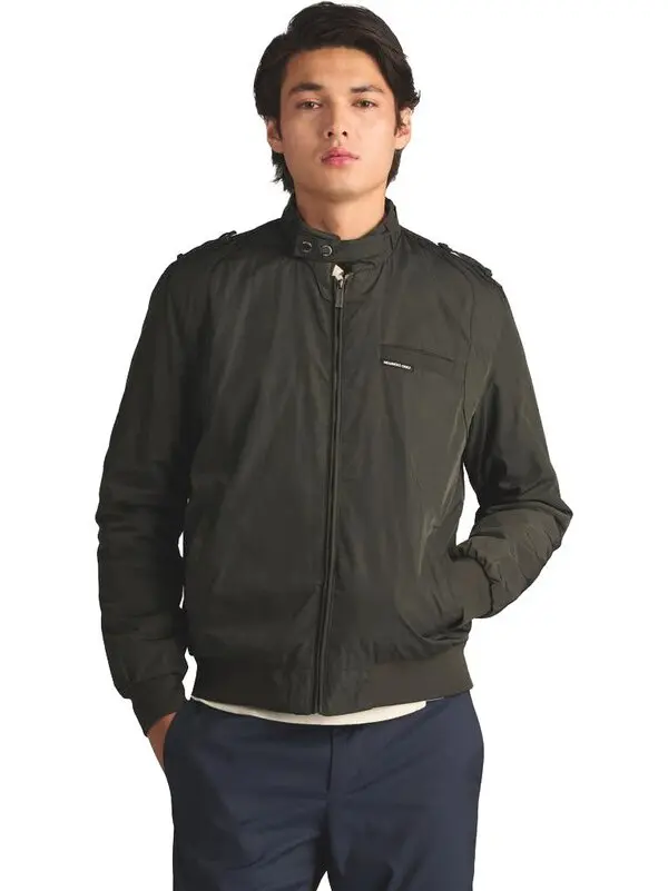 MEMBERS ONLY Iconic Racer Jacket With Quilted Lining - Dark Green