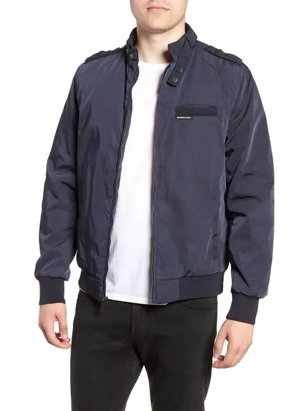 MEMBERS ONLY Iconic Racer Quilted Jacket - Navy