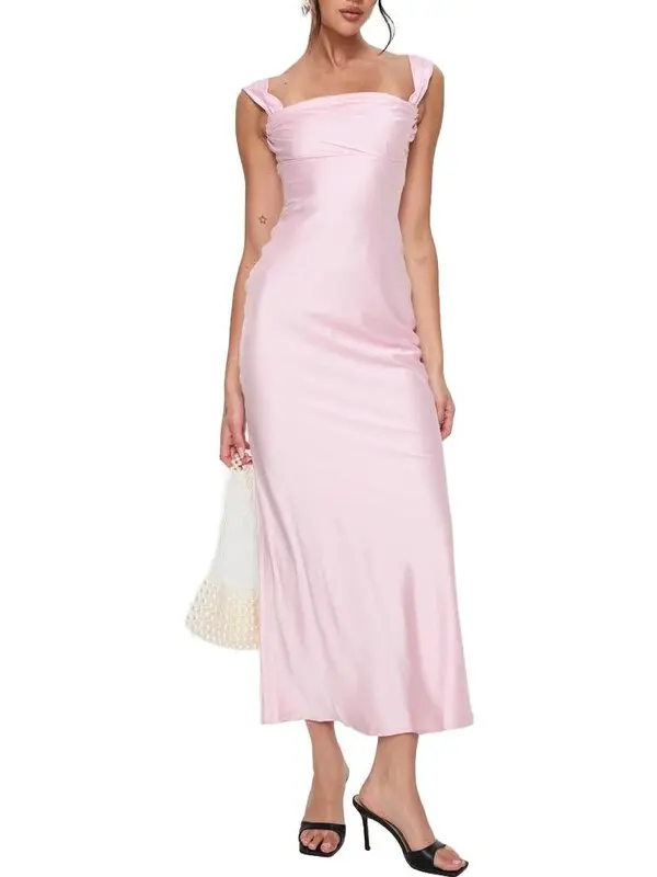 Princess Polly Azura Sleeveless Satin Maxi Dress - Pink