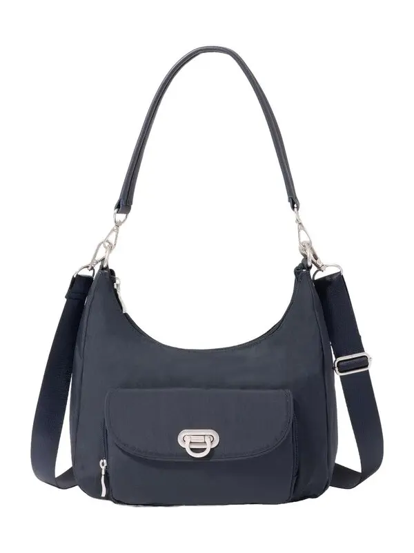 BAGGALLINI Flip Lock Half Moon Bag - French Navy