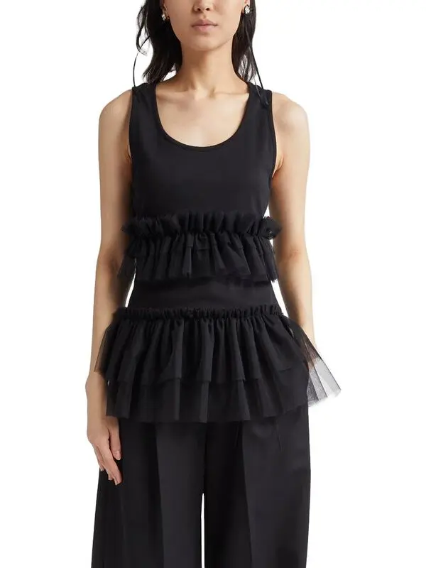 Simone Rocha Tutu Hem Tank Top - Black