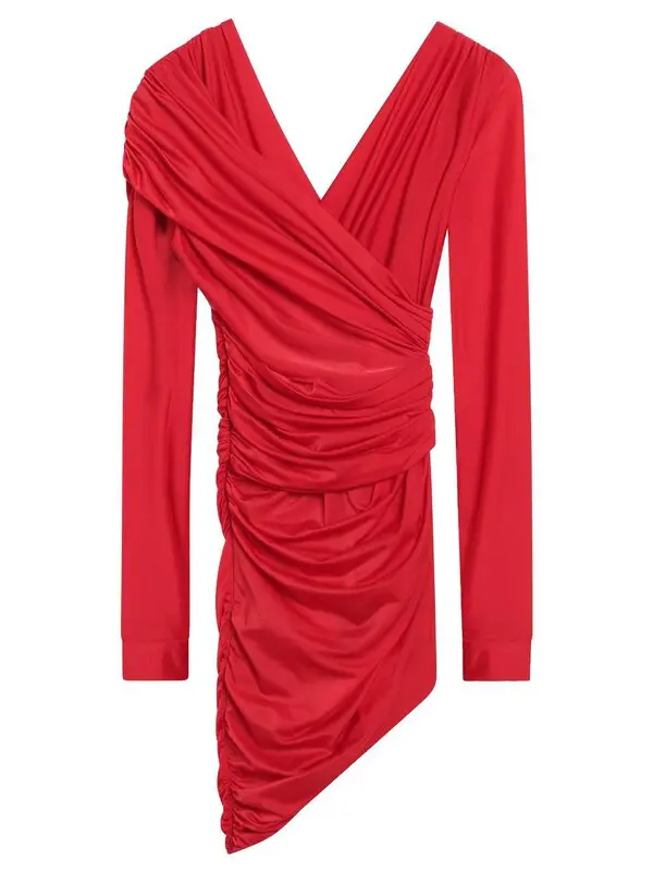 Balenciaga Draped Mini Dress - Red