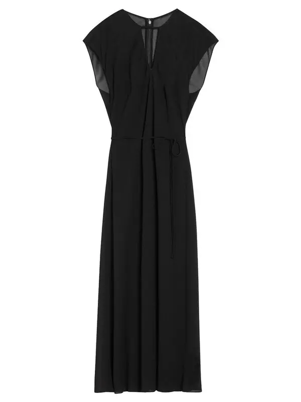 Calvin Klein Midi Dress With Belt - Black