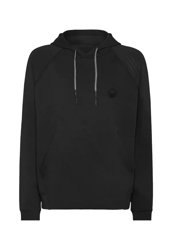 PLEIN SPORT Logo-patch Hoodie - Black