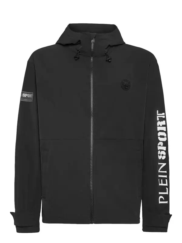 PLEIN SPORT Logo-print Hooded Jacket - Black