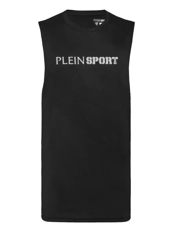 PLEIN SPORT Reflective Tank Top - Black
