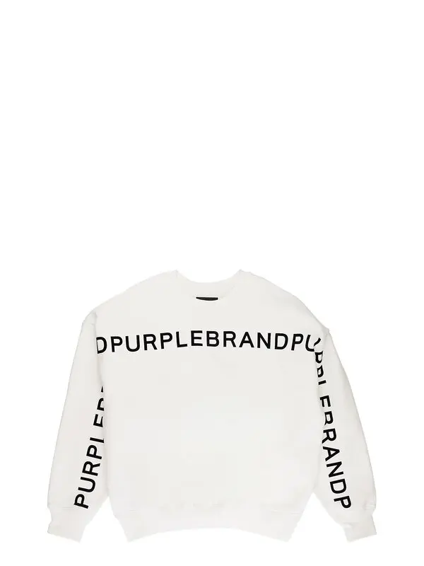 PURPLE BRAND Hwt Fleece Crewneck - White