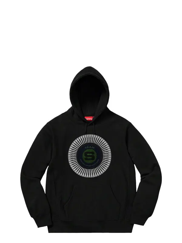 Supreme Chenille Appliqué Hooded Sweatshirt - Black