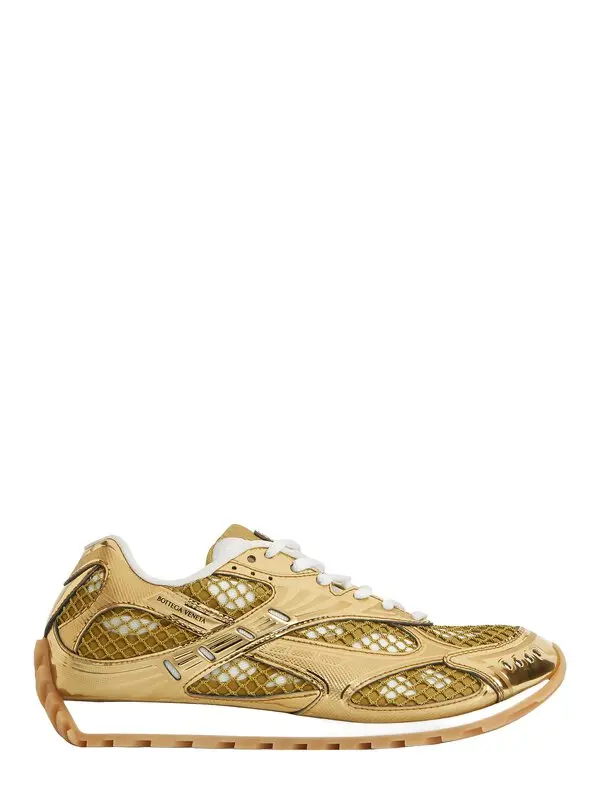 BOTTEGA  VENETA Orbit Lace-up Sneakers - Gold/white