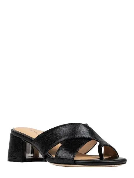 DONALD PLINER Keena Leather Slide Sandal - Black