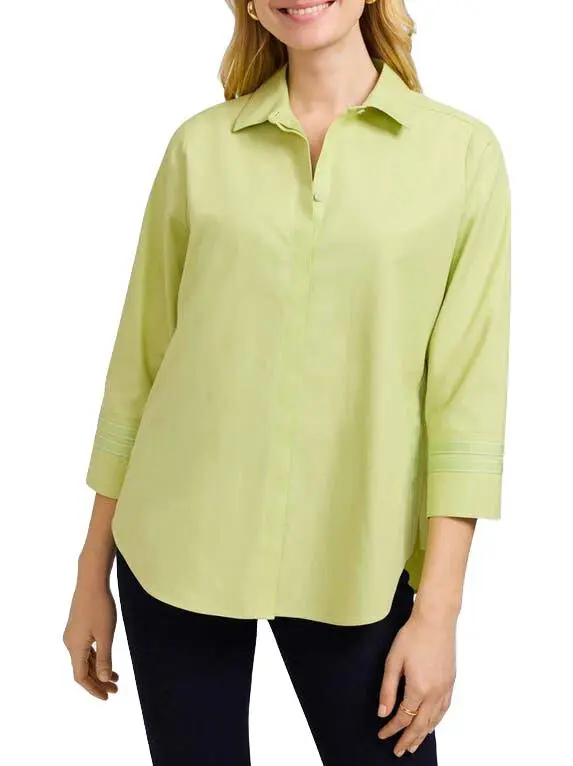 Foxcroft Brooke Grosgrain Trim Shirt - Pistachio