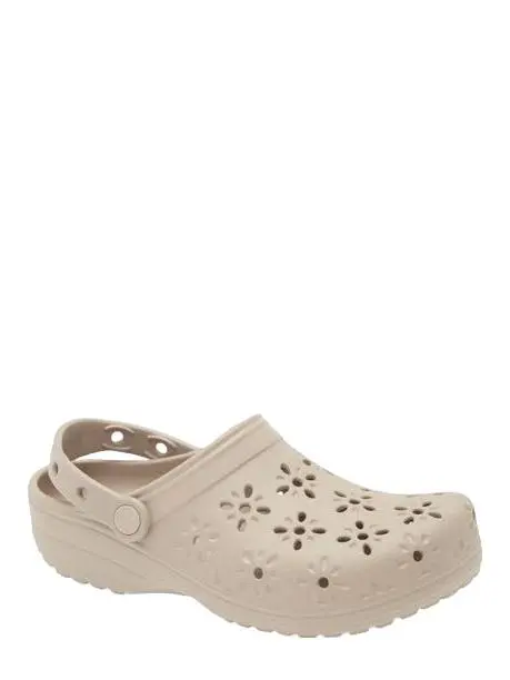 CROCS Classic Floral Cutout Clog - Taupe