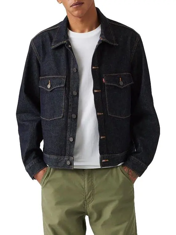 LEVI'S Embarcadero Station Denim Trucker Jacket - Love Your Smile Rinse