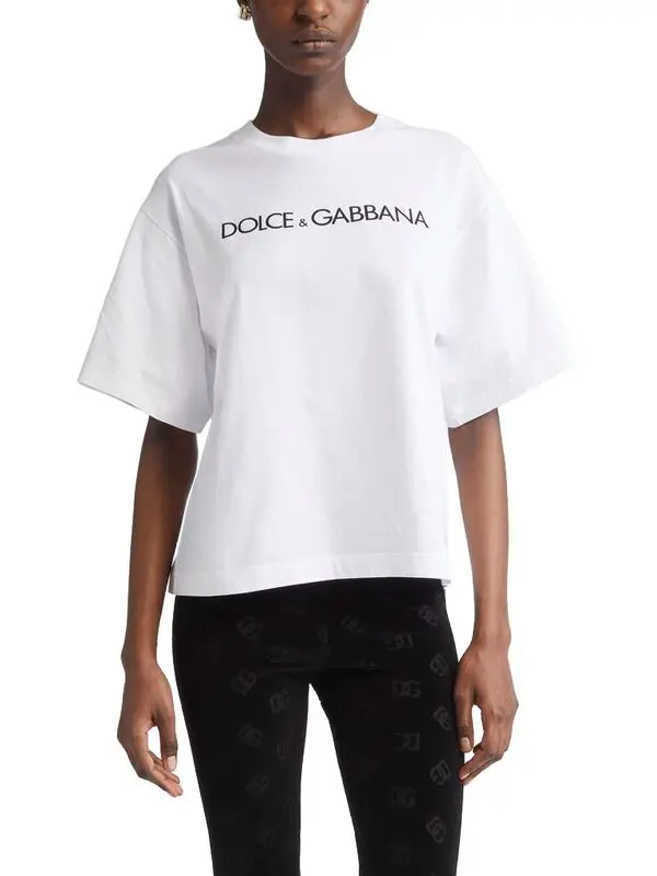 Dolce & Gabbana Logo Graphic T-shirt - W0800 Bianco Ottico