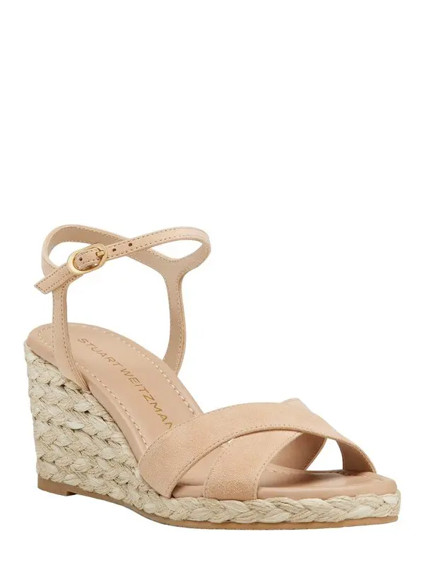 STUART WEITZMAN Dayna Espadrille Wedge Sandal - Adobe Suede