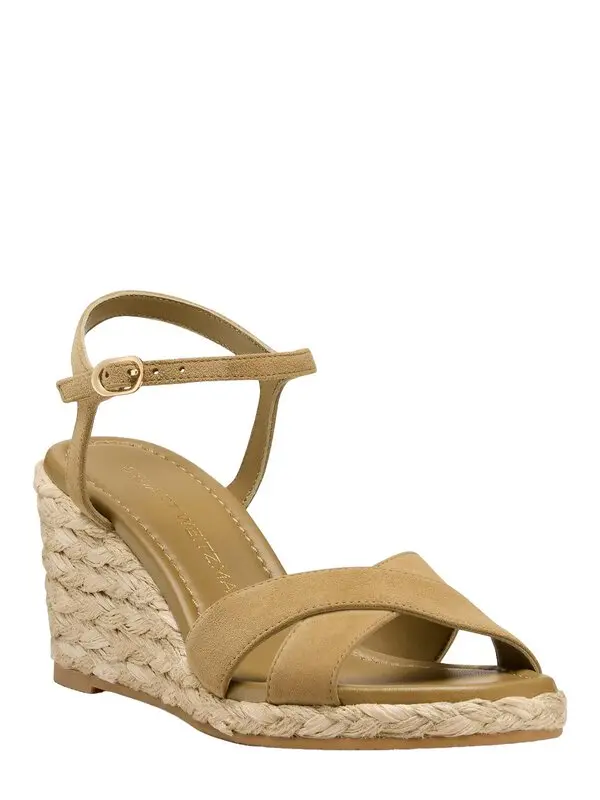 STUART WEITZMAN Dayna Espadrille Wedge Sandal - Golden Olive/natural