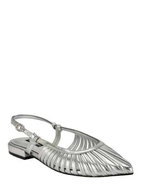 Nine West Doria Slingback Flat - Silver 040