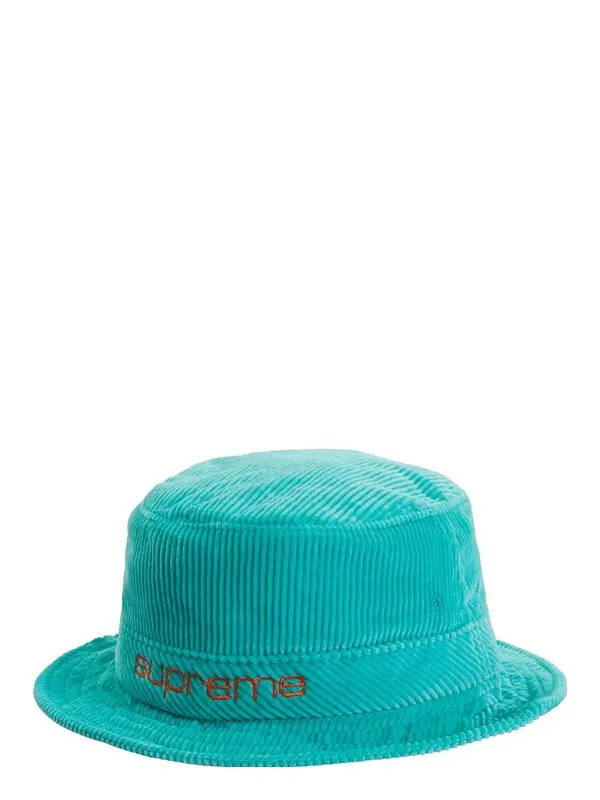 Supreme Compact Logo Corduroy Crusher Hat - Teal