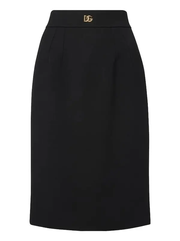 Dolce & Gabbana Virgin Wool Pencil Skirt - Black