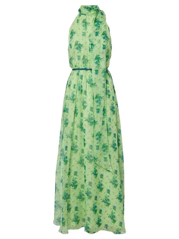 Max Mara Cactus Halterneck Gown - Green