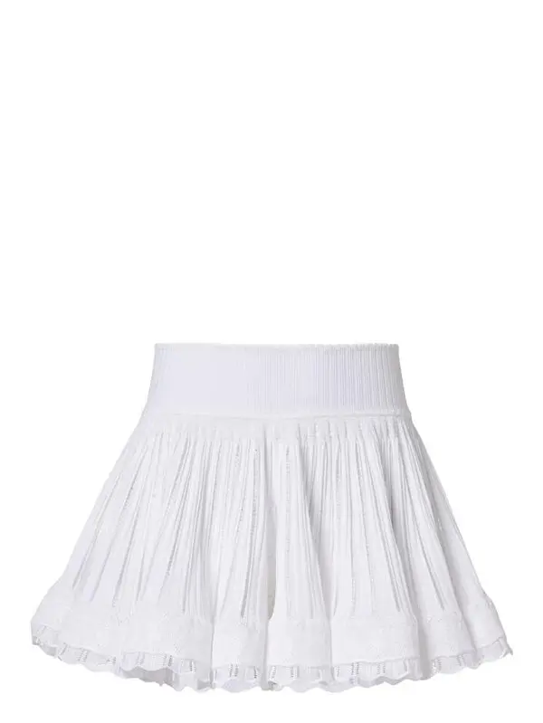 Alaïa Knitted Miniskirt - White
