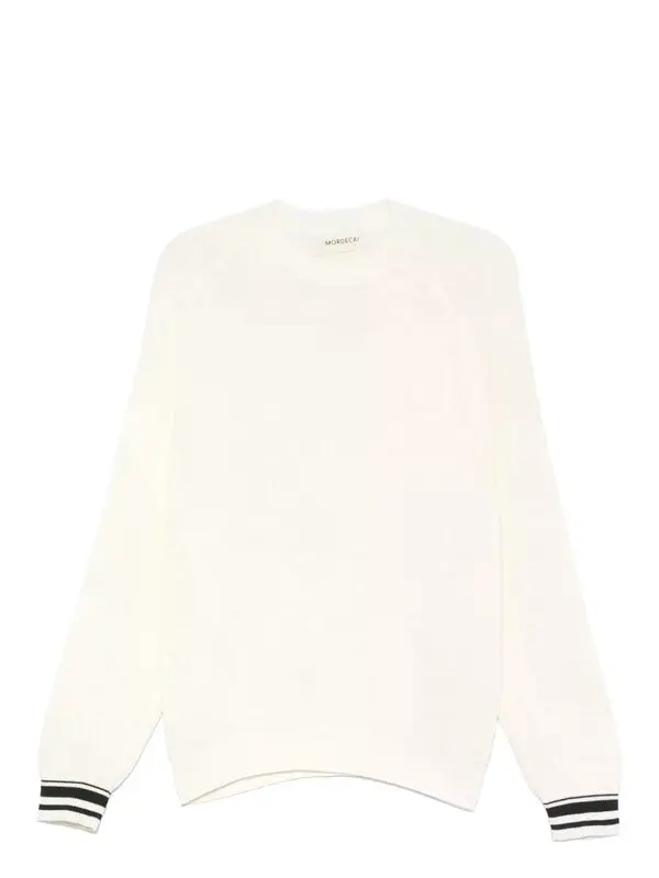 MORDECAI Crew-neck Waffle-knit Sweater - White