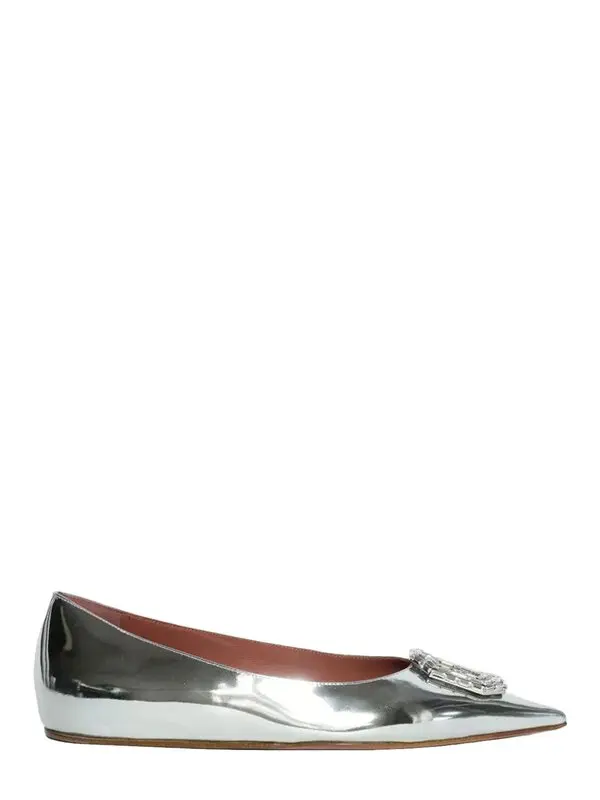 Amina Muaddi Camelia Ballet Flats - Silver