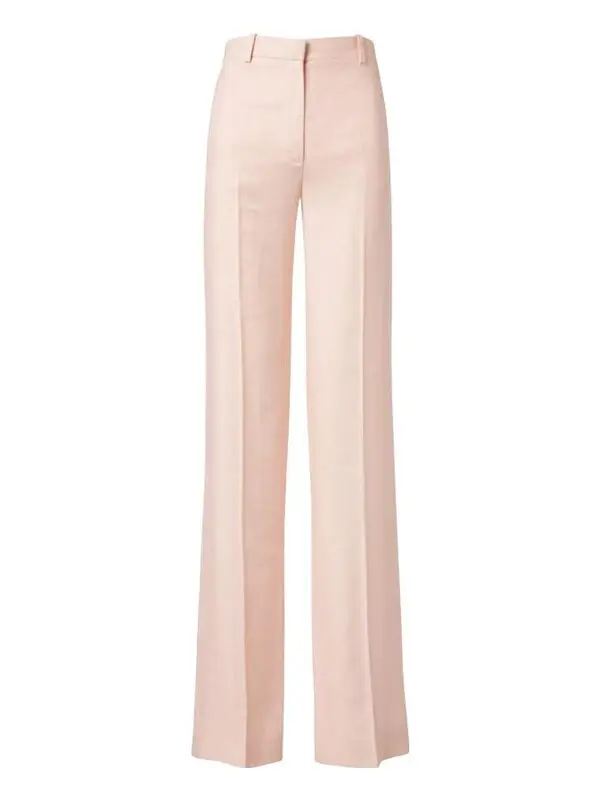 Loro Piana Goldie Linen And Wool Straight Pants - Pink