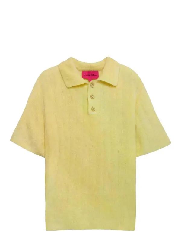 THE ELDER STATESMAN Chenille Polo Shirt - Yellow