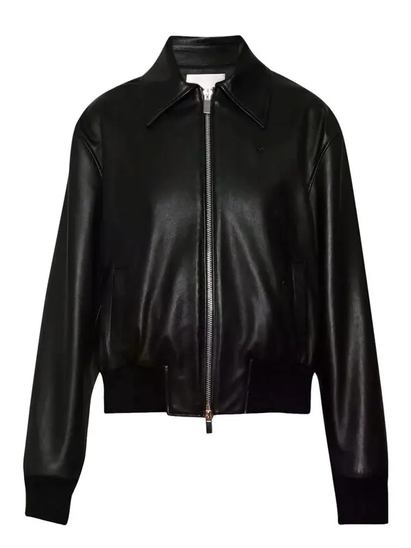 Christopher Esber Leather Bomber Jacket - Black