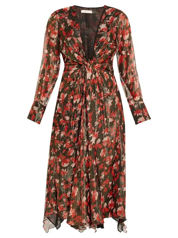 Ramy Brook Tatia Long-sleeve Midi Dress - Ruby Twilight