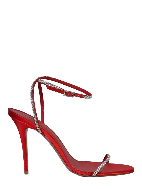 Amina Muaddi 105mm Diamante Sandals - Red