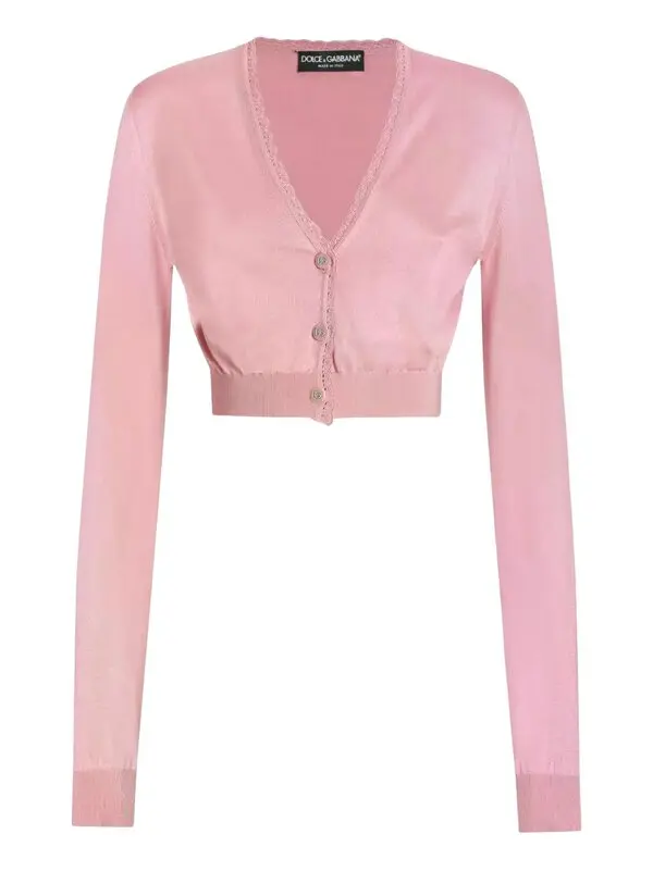 Dolce & Gabbana Cropped Cardigan - Pink