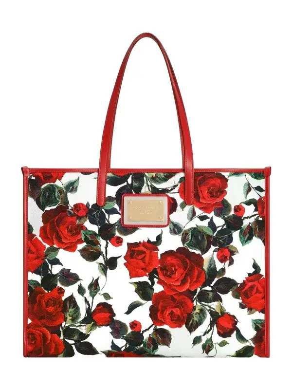 Dolce & Gabbana Rose-print Shoulder Bag - White
